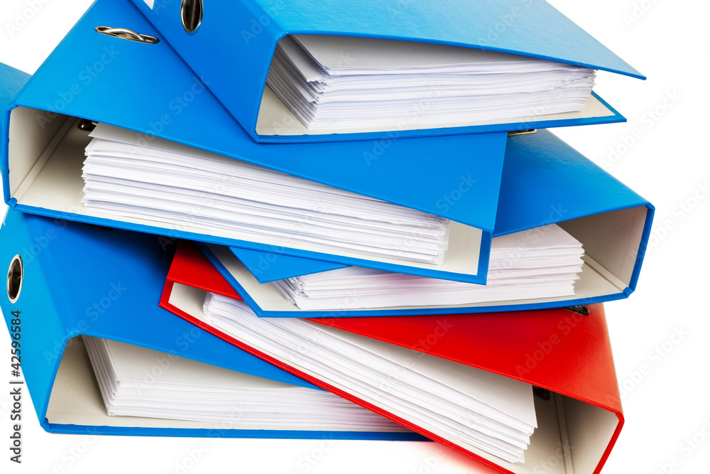 Akten Ordner mit Schriftstücken und Dokumenten Stock-Foto | Adobe Stock