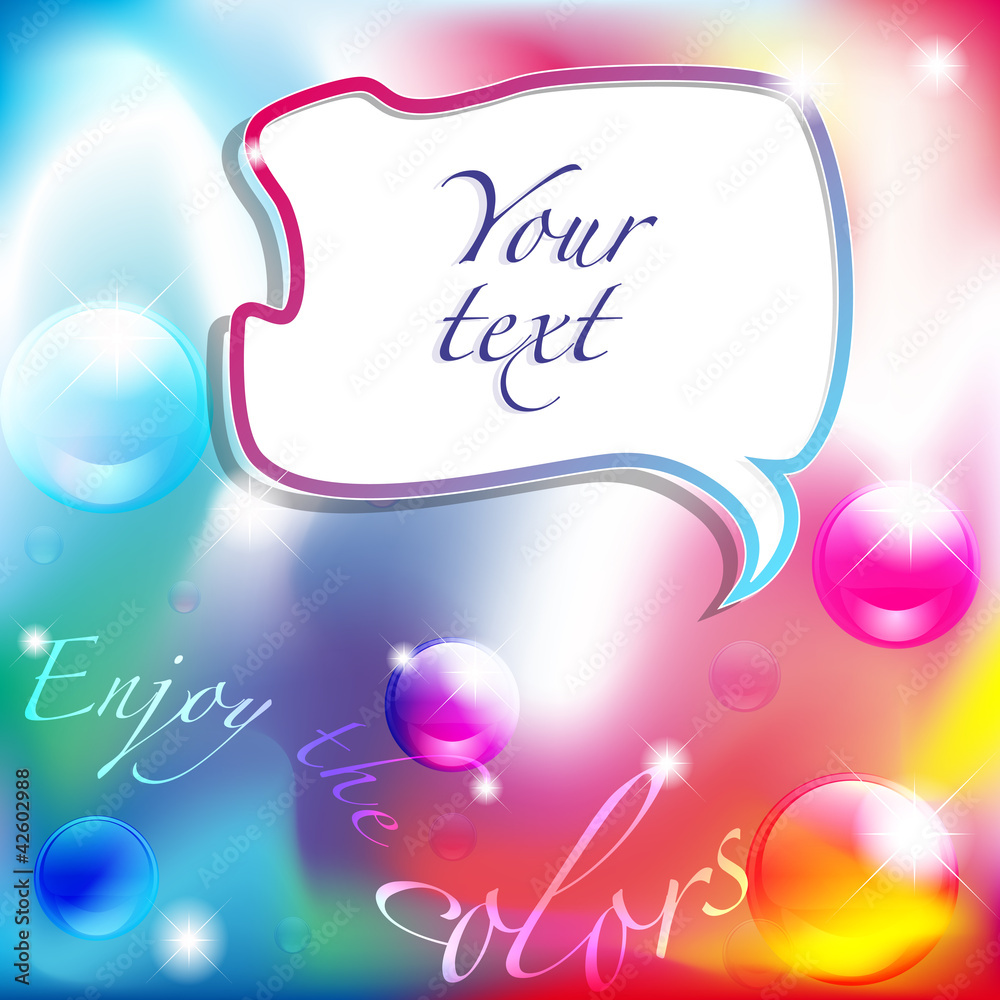 Enjoy the colors background with comic balloon Stock Vector | Adobe Stock