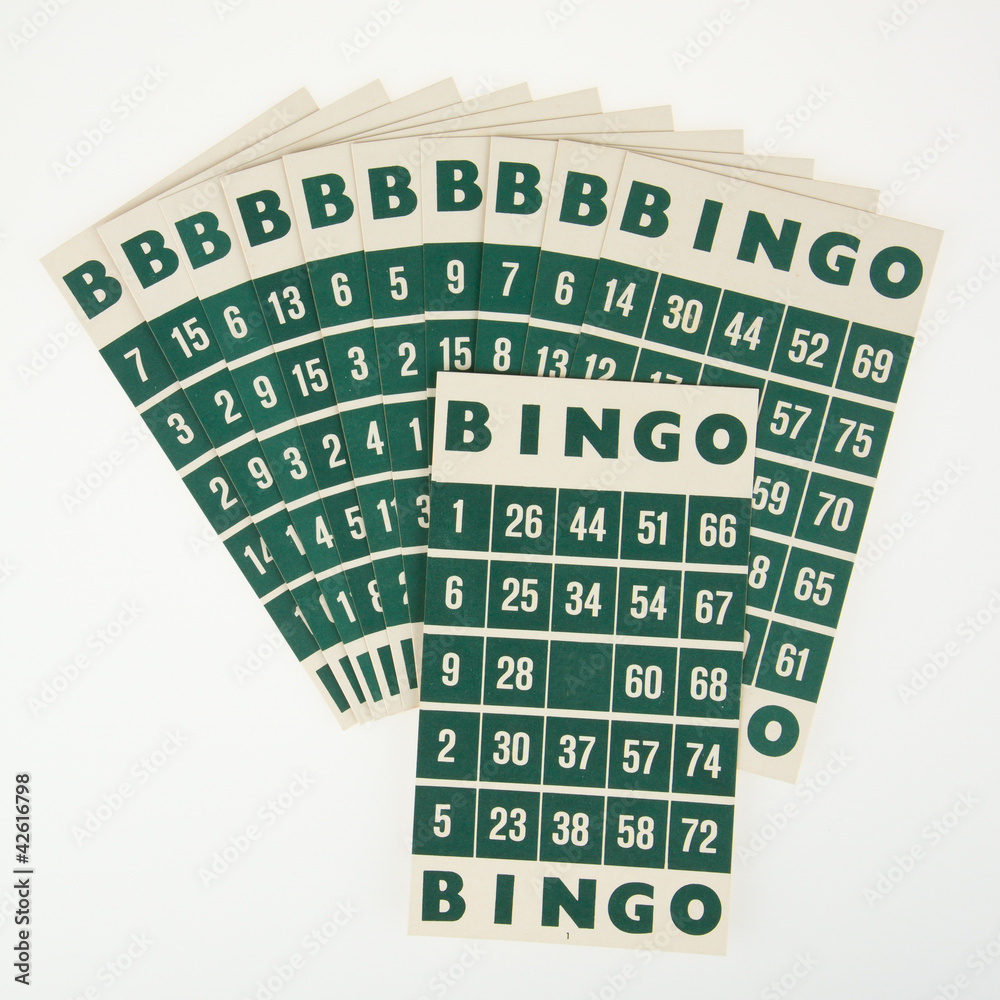 Green bingo cards isolated Stock Photo | Adobe Stock