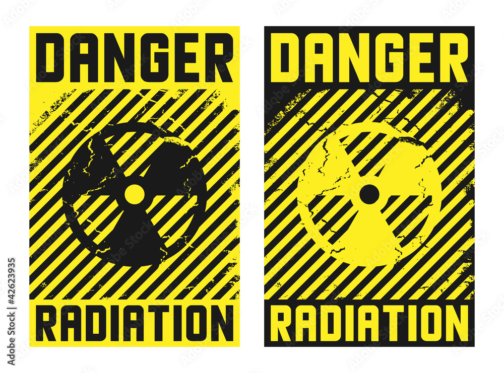 2 radiation posters. Vector illustration. Stock Vector | Adobe Stock
