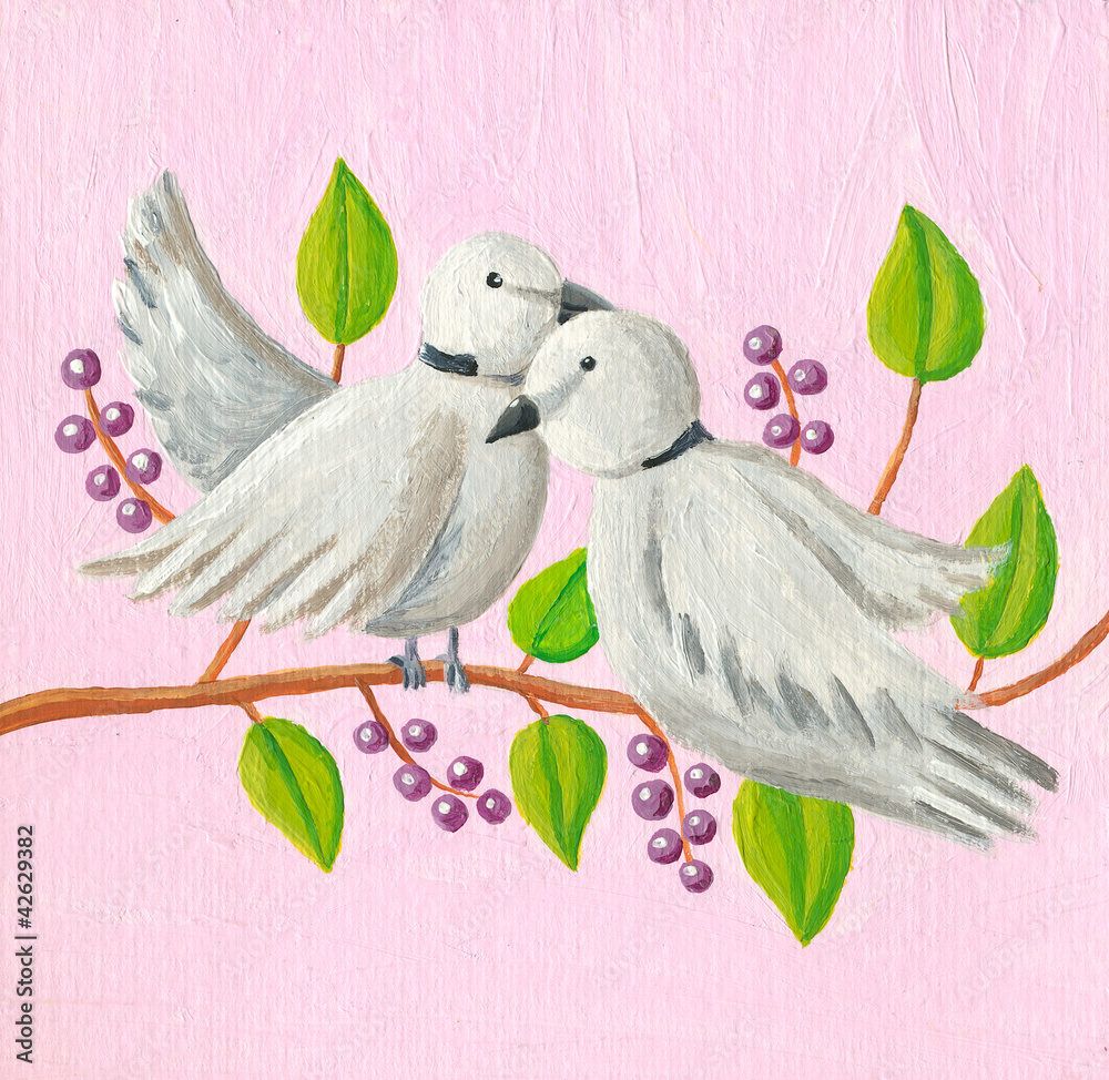 Turtle Doves Drawing