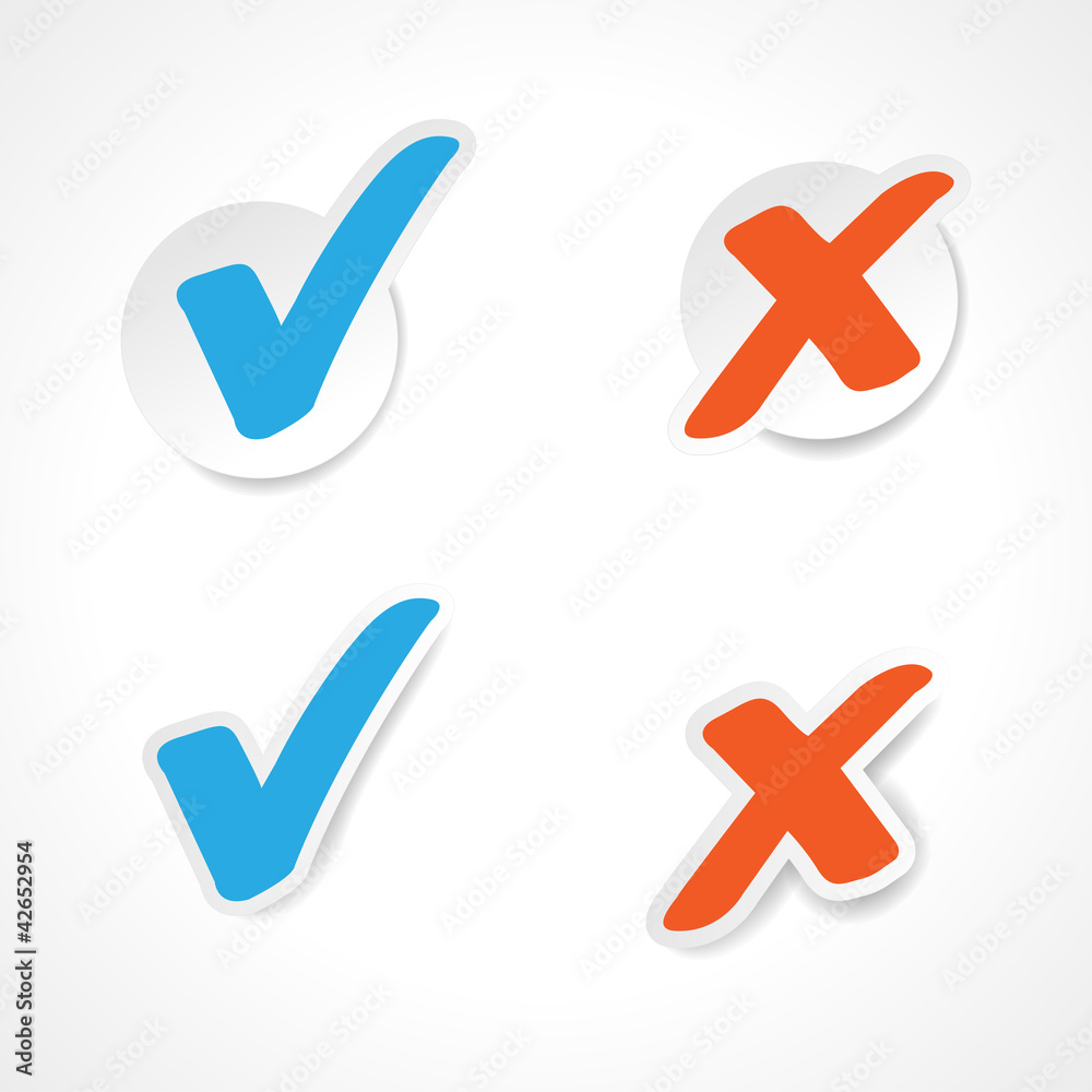 Vector check mark stickers for website. Stock Vector | Adobe Stock