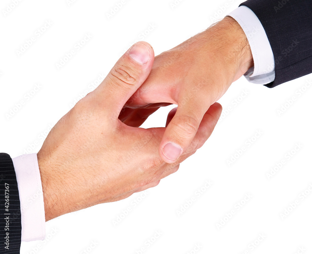 handshake isolated on white background Stock Photo | Adobe Stock