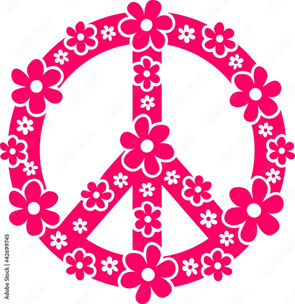Flower Power - Peace Zeichen Stock Vector | Adobe Stock