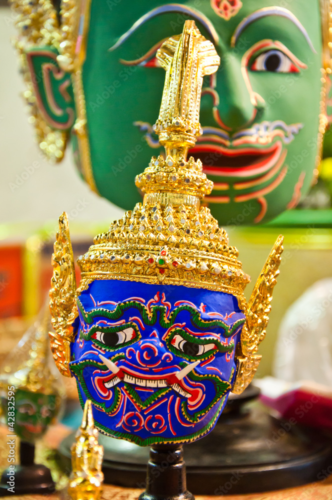 Thai traditional mask in Ramayana story Stock Photo | Adobe Stock