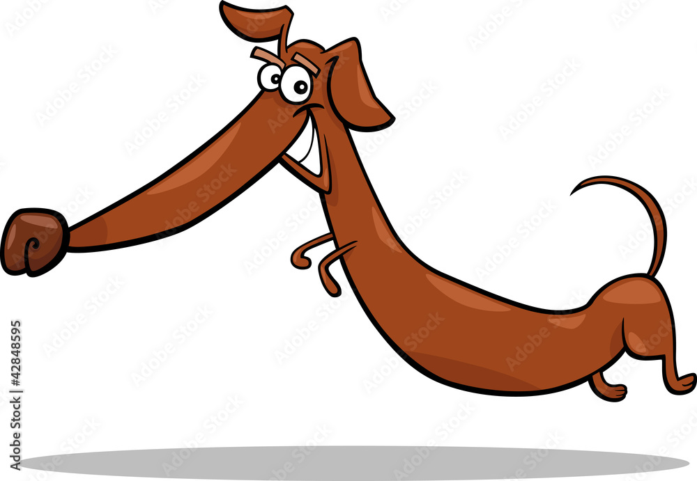 cartoon happy dachshund dog Stock Vector | Adobe Stock