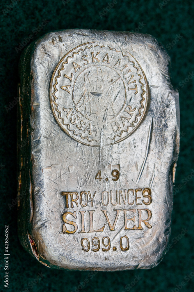 Hand-poured Silver Bullion Bar - Ingot Stock Photo | Adobe Stock