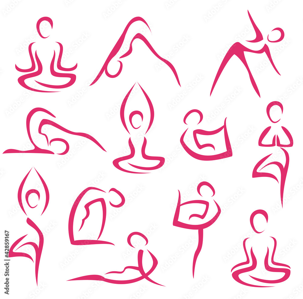 big set of yoga symbols Stock-Vektorgrafik | Adobe Stock