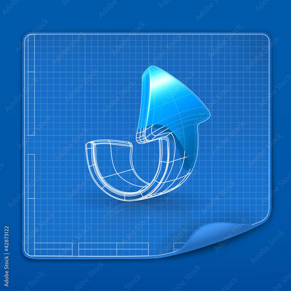 Drawing arrow blueprint Stock Vector | Adobe Stock
