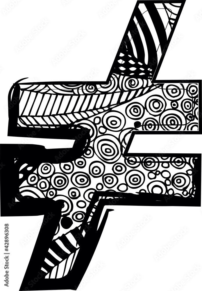 different symbol with abstract drawing. Vector illustration Stock ...