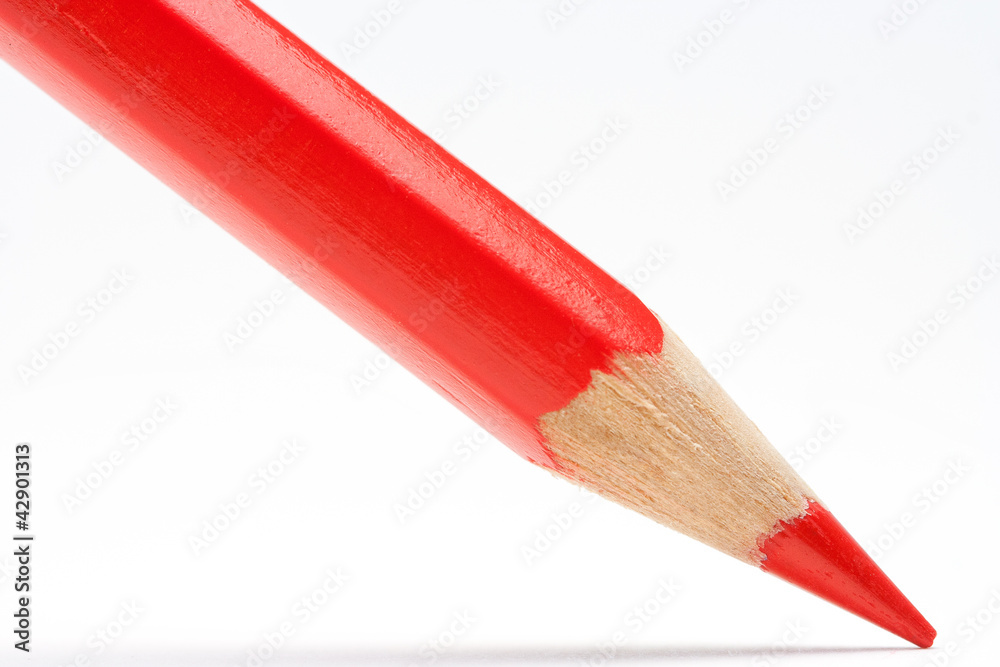Lapiz rojo en fondo blanco Stock Photo | Adobe Stock