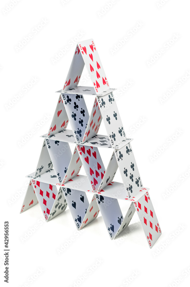 Kartenhaus Illustration Stock | Adobe Stock