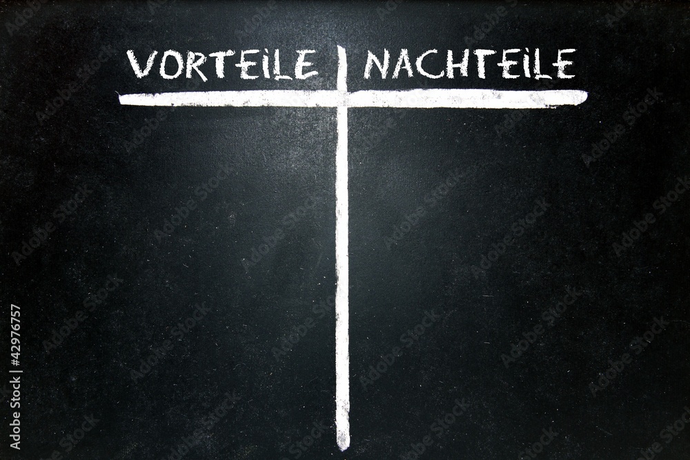 Vorteile und Nachteile auflisten Stock Photo | Adobe Stock