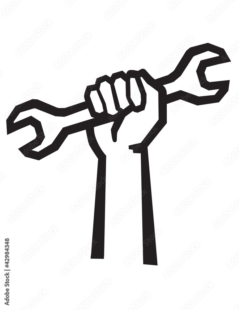 Hand holding wrench. Vector eps 8 Stock Vector | Adobe Stock Hand holding wrench. Vector eps 8 Stock Vector | Adobe Stock