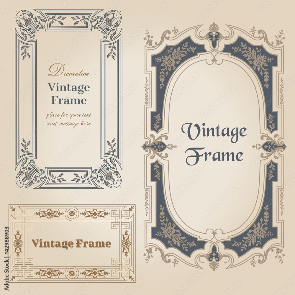 Vintage frames and design elements - with place for your text - Stock ...