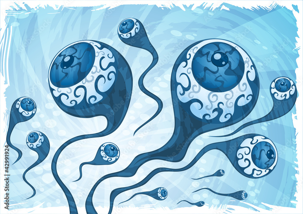 Flying eyeballs vector illustration Stock Vector | Adobe Stock