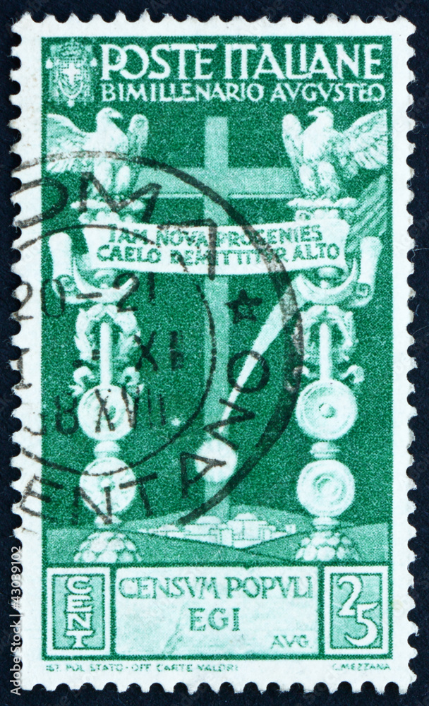 Postage stamp Italy 1937 Cross Roman Standards Stock Photo | Adobe Stock