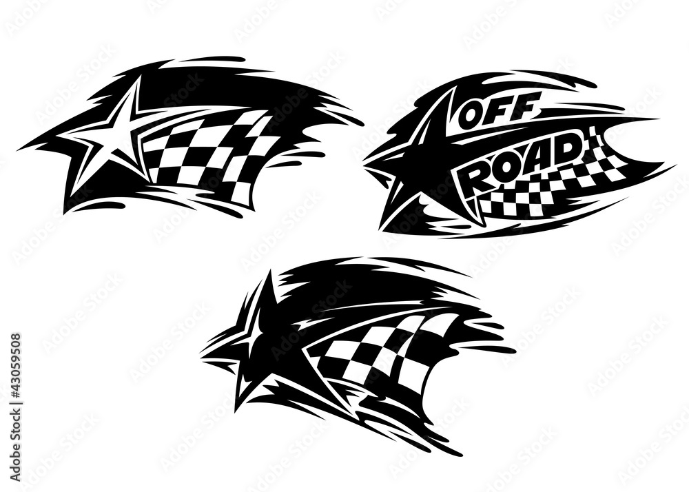 Racing stars with flags Stock Vector | Adobe Stock
