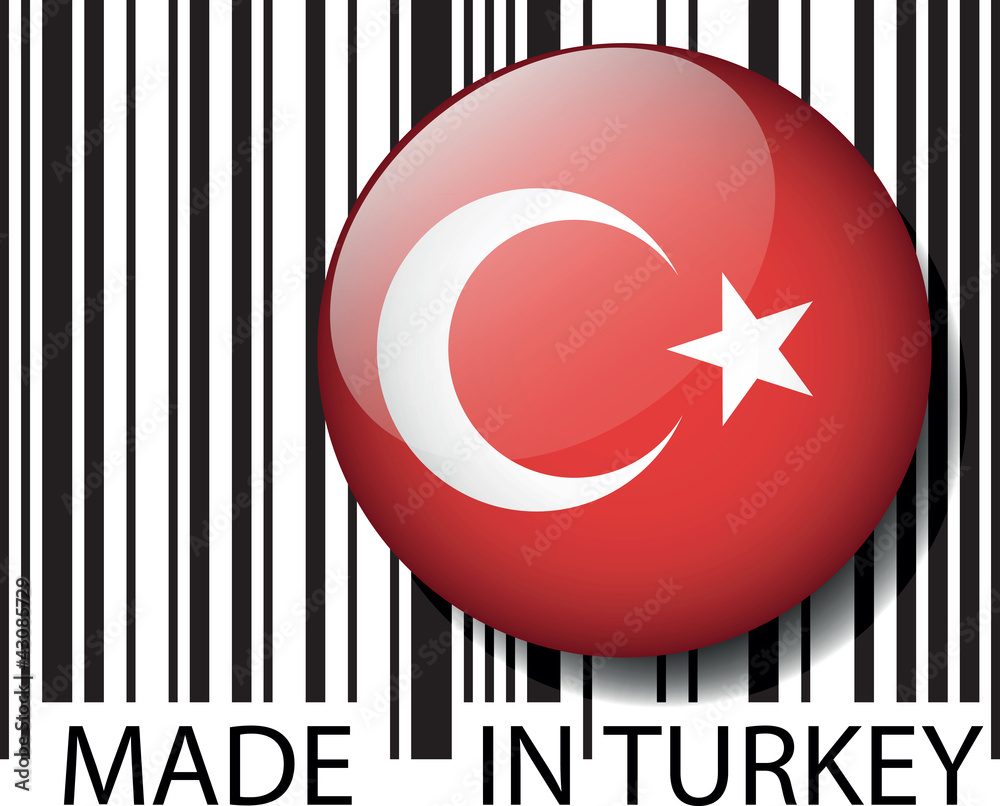 Made in Turkey barcode. Vector illustration Stock Vector | Adobe Stock