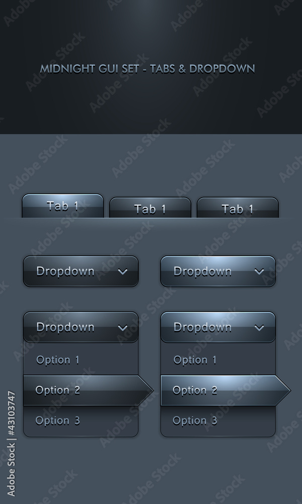 Vector User Interface Elements - Tabs and Rolldown menu Stock Vector ...