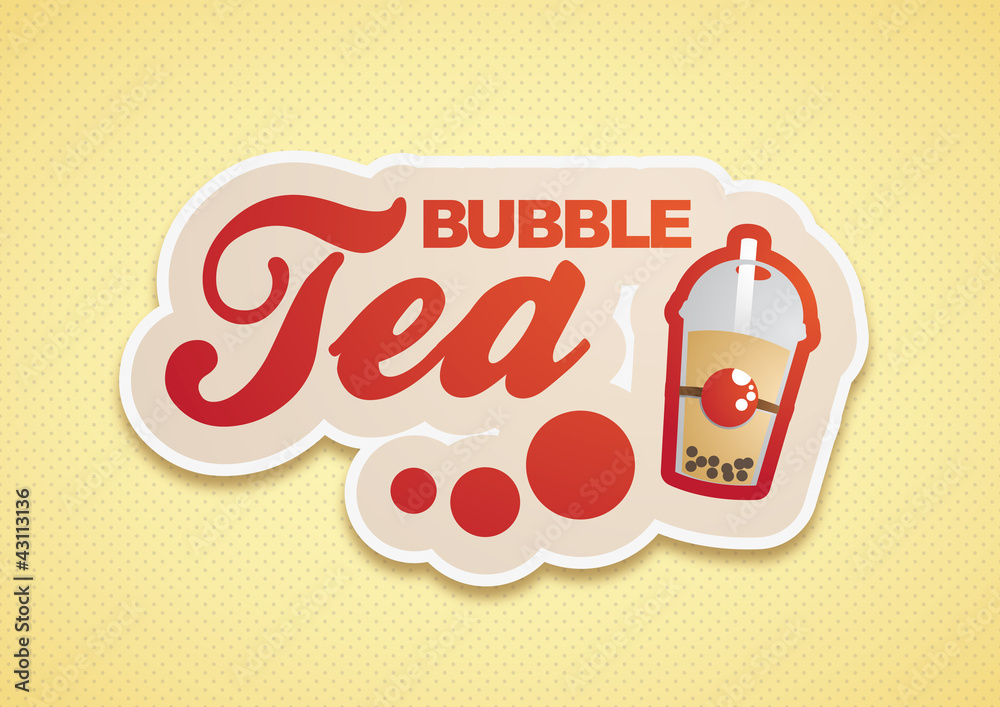 Bubble Tea Logo Rot Stock Vector | Adobe Stock