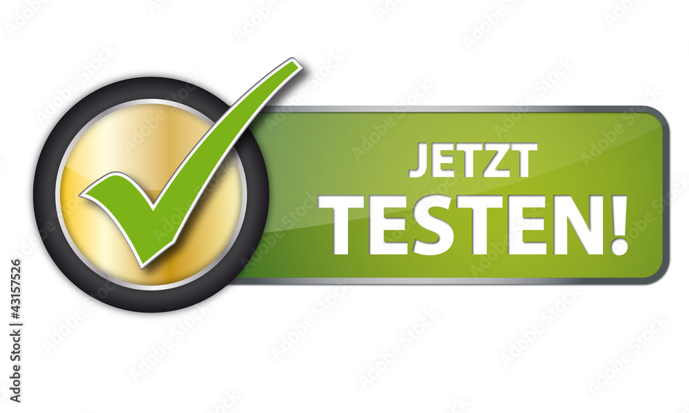 Jetzt testen! Button-Label ilustración de Stock | Adobe Stock