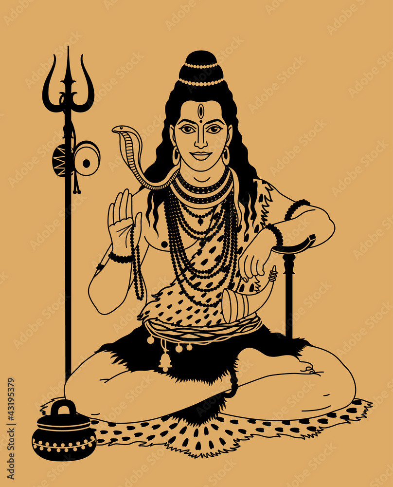 Indian god Shiva Stock Vector | Adobe Stock