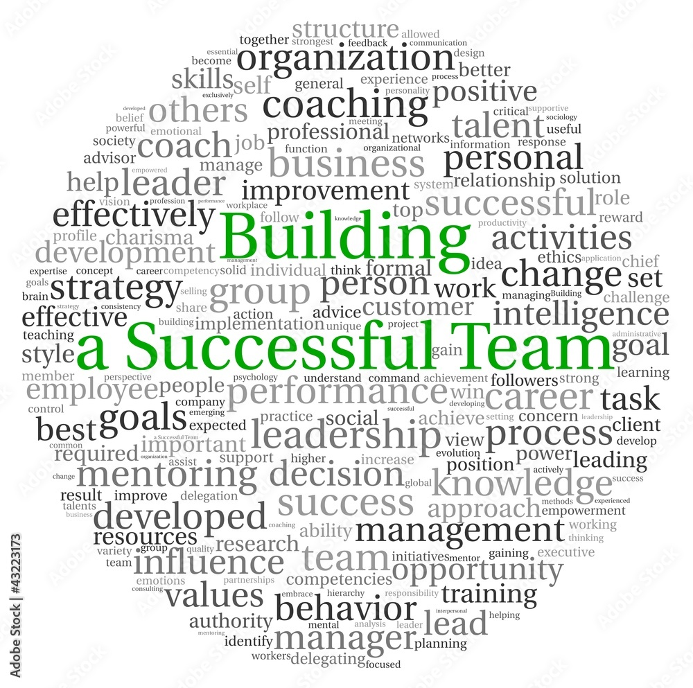 Building a Team concept in word tag cloud Stock Illustration | Adobe Stock