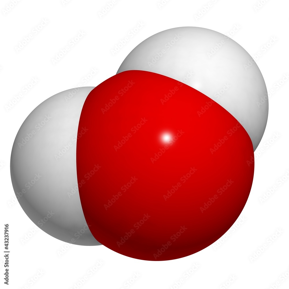 Chemical structure of a water molecule Stock Illustration | Adobe Stock