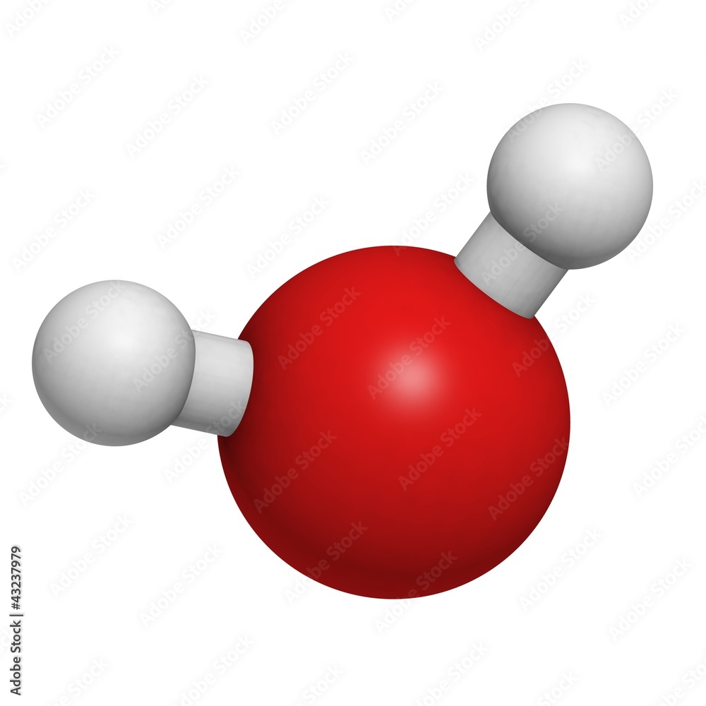 Chemical structure of a water molecule Stock Illustration | Adobe Stock