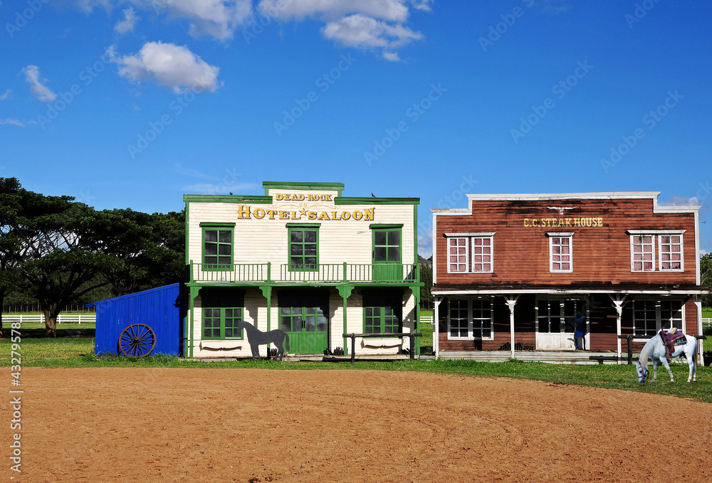 Western Town Scene in the movie cowboy Stock Photo | Adobe Stock