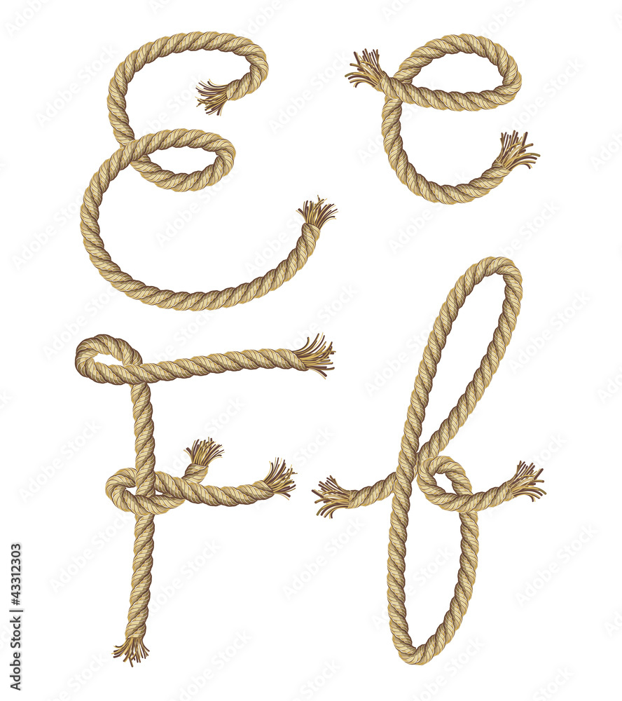 Rope alphabet. vector illustration Stock Vector | Adobe Stock