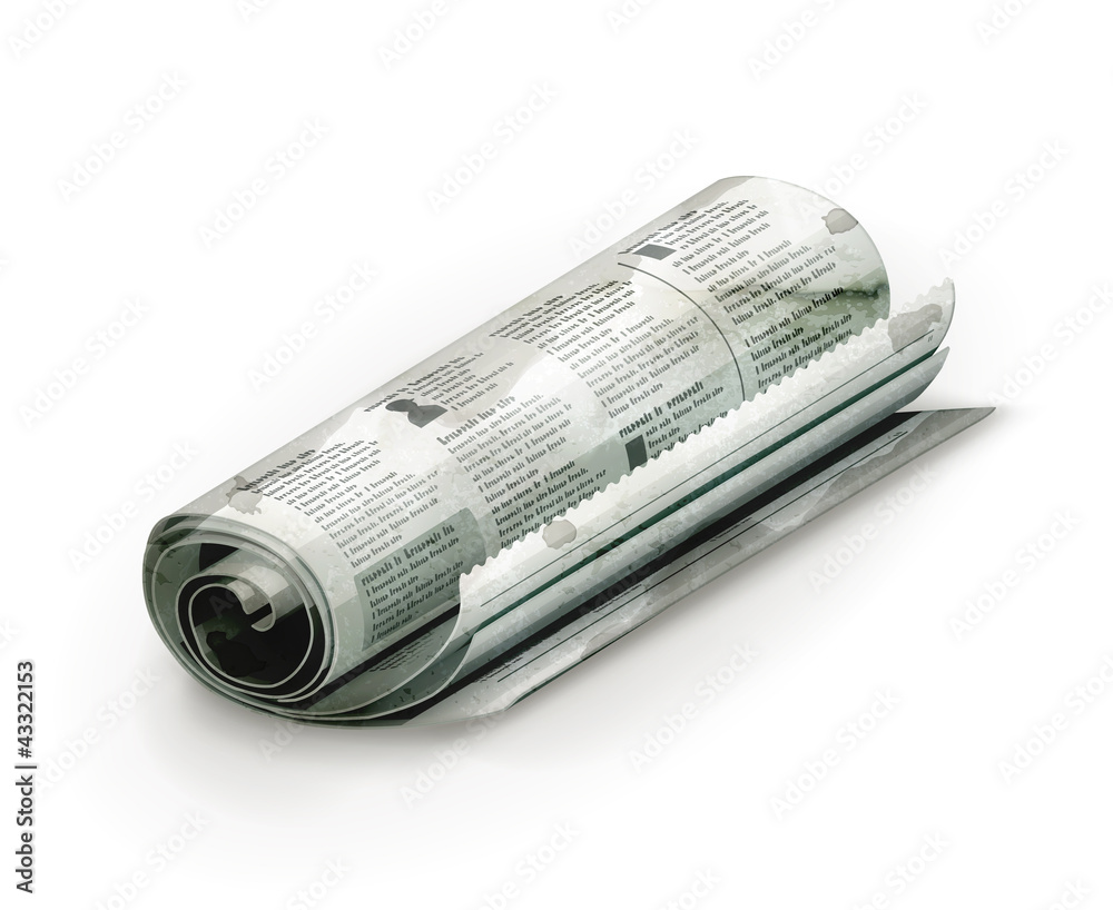 Rolled Newspaper Vector