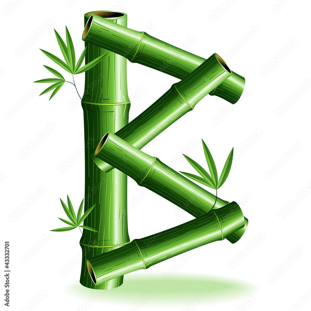 Bambù Lettera B - Bamboo Logo Sign Letter B - Vector Stock Vector ...