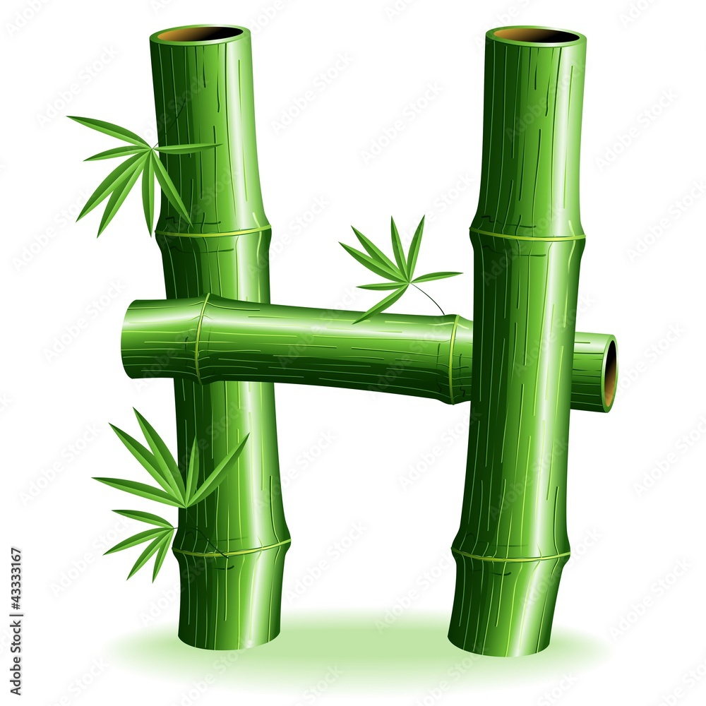 Bambù Lettera H - Bamboo Logo Sign Letter H - Vector Stock Vector ...