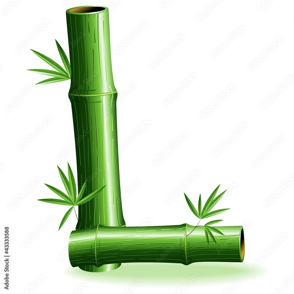 Bambù Lettera L - Bamboo Logo Sign Letter L - Vector Stock Vector ...