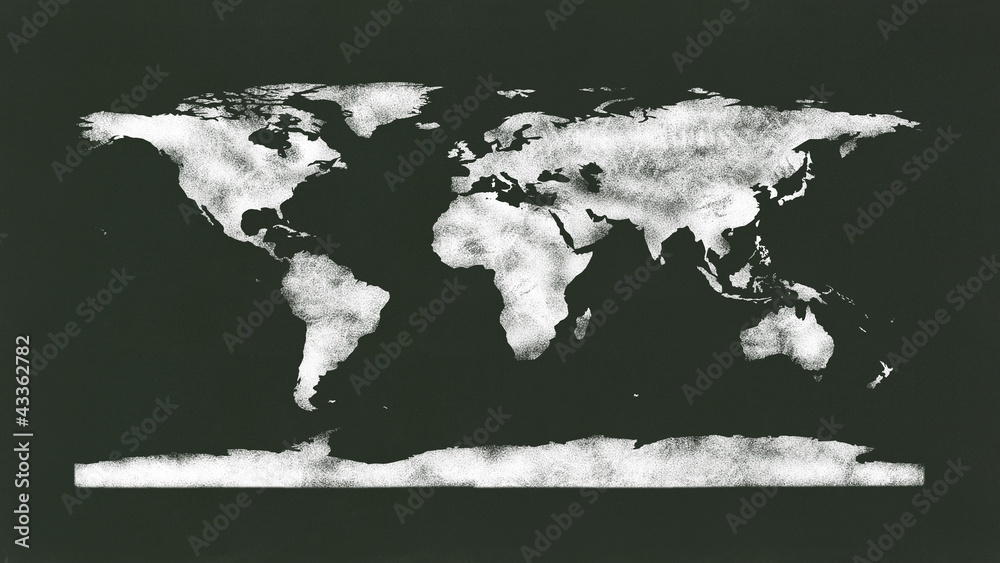 Chalk World Map. NASA image used as reference to redraw. Stock ...