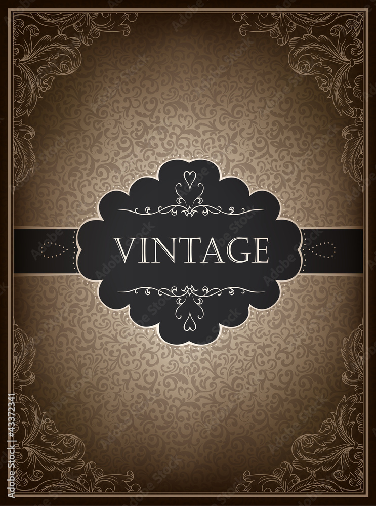 Vintage card design template, vector. Stock Vector | Adobe Stock