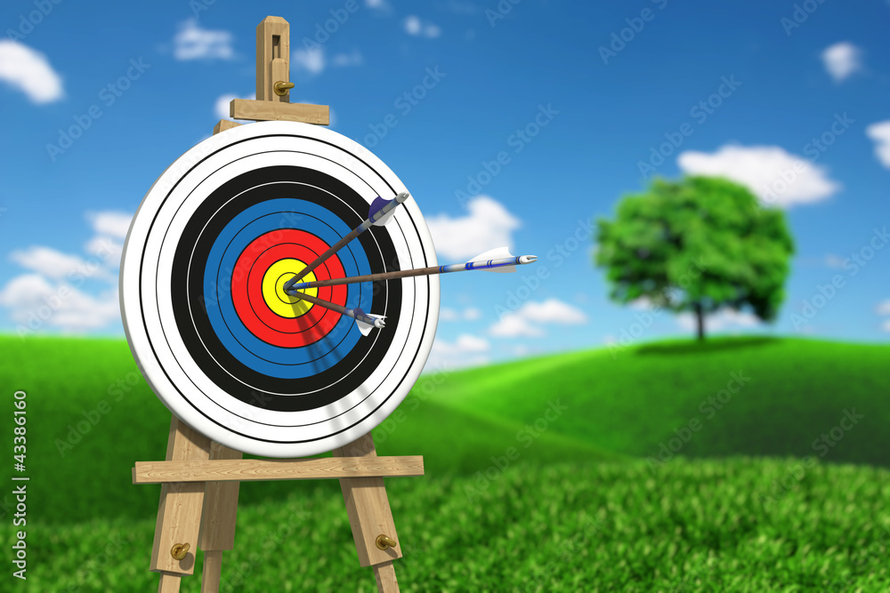 Three arrows on an archery target Stock Illustration | Adobe Stock
