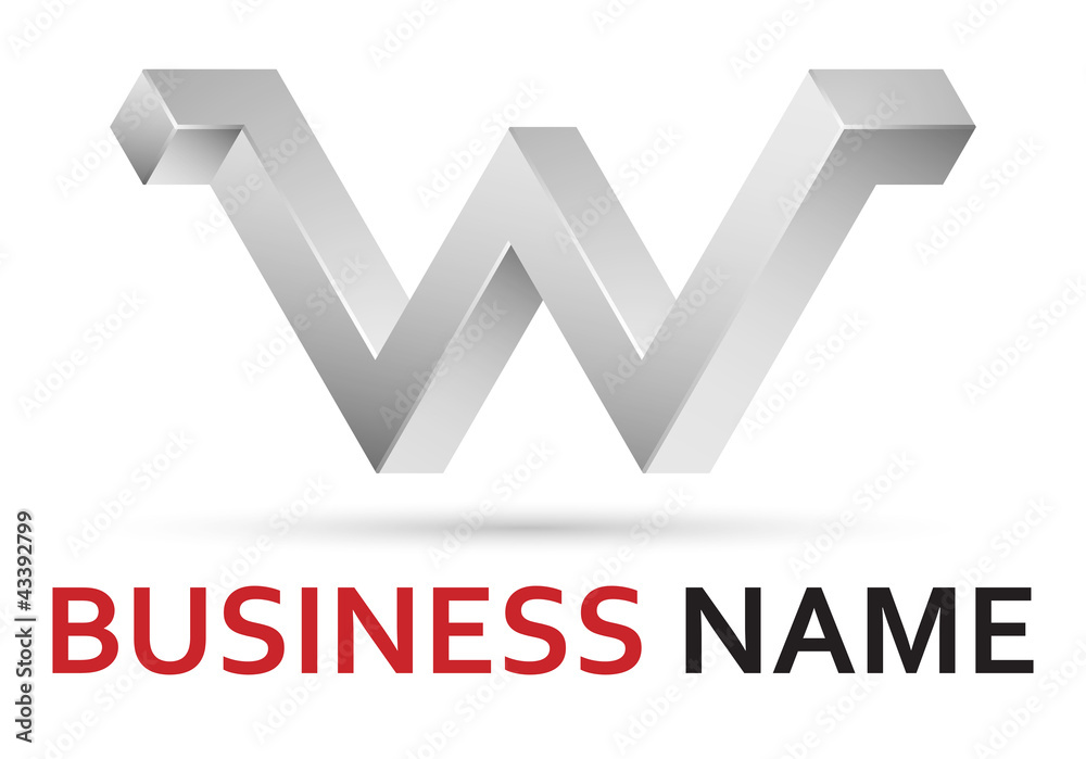 Alphabet logo design - metallic letter W Stock Vector | Adobe Stock