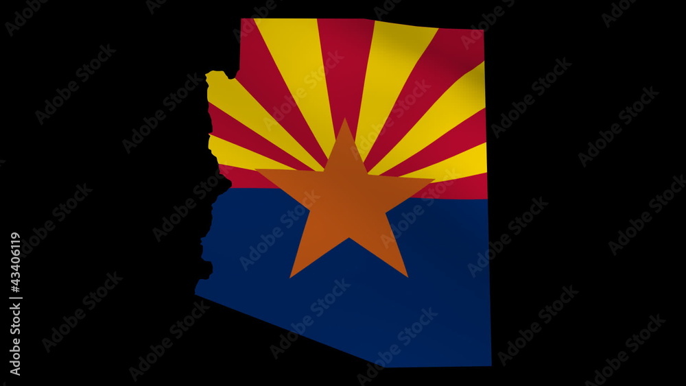 Arizona map with fluttering flag animation Stock Video | Adobe Stock