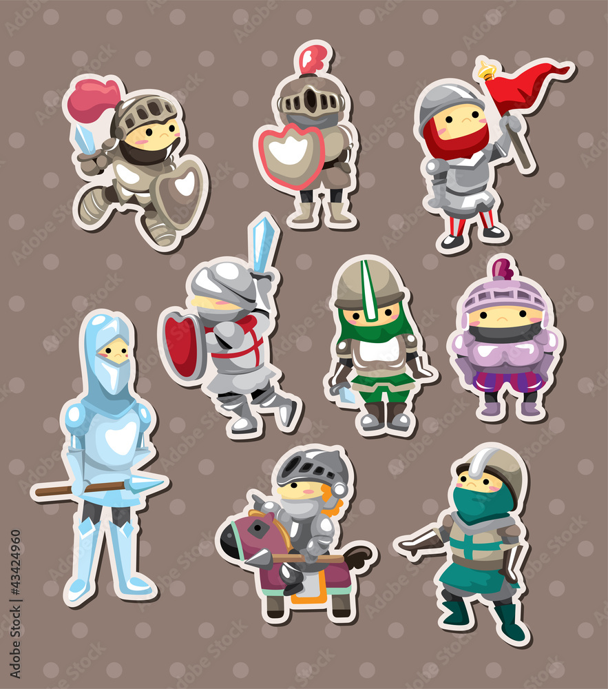knight stickers Stock Vector | Adobe Stock