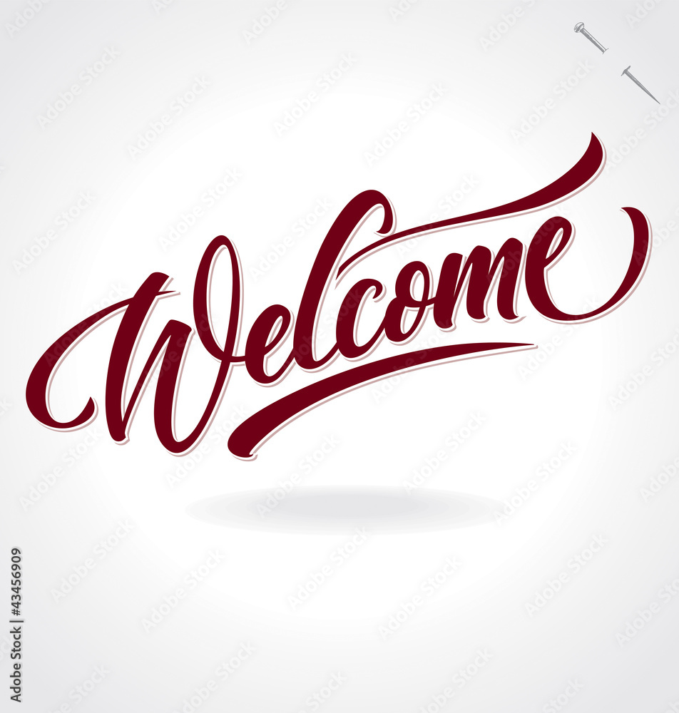 'welcome' hand lettering (vector) Stock Vector | Adobe Stock