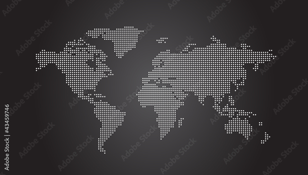 World Map Dotted Stock Vector | Adobe Stock