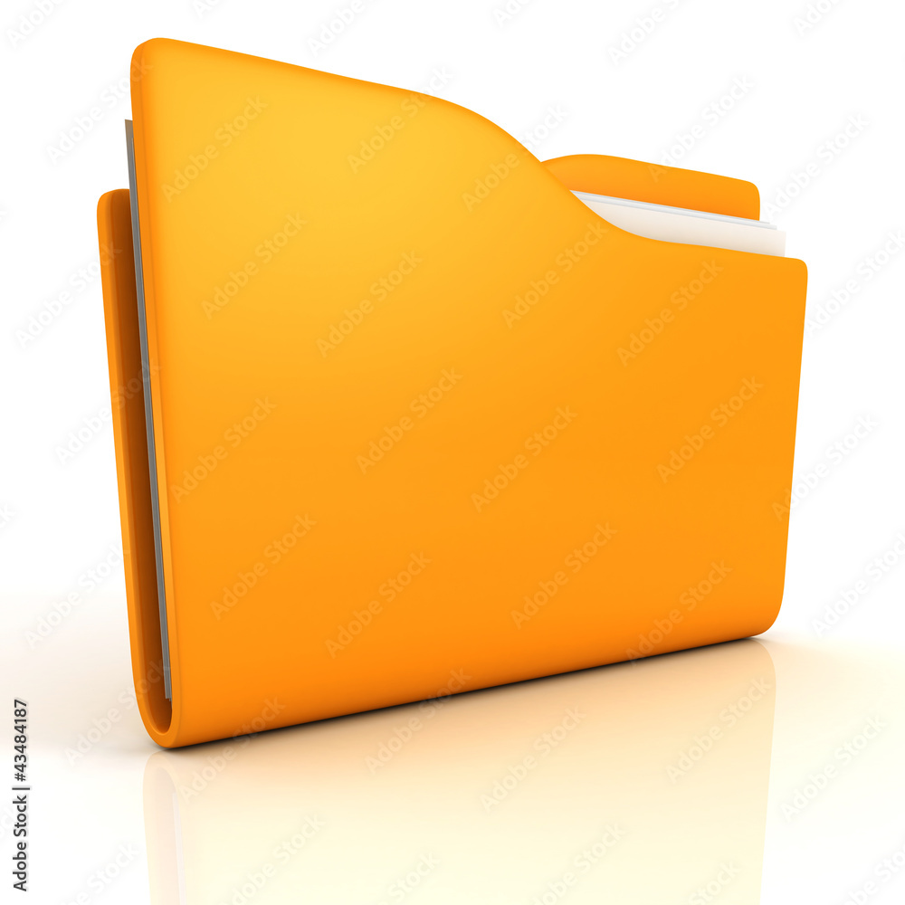 computer yellow folder icon on white background Stock Illustration ...
