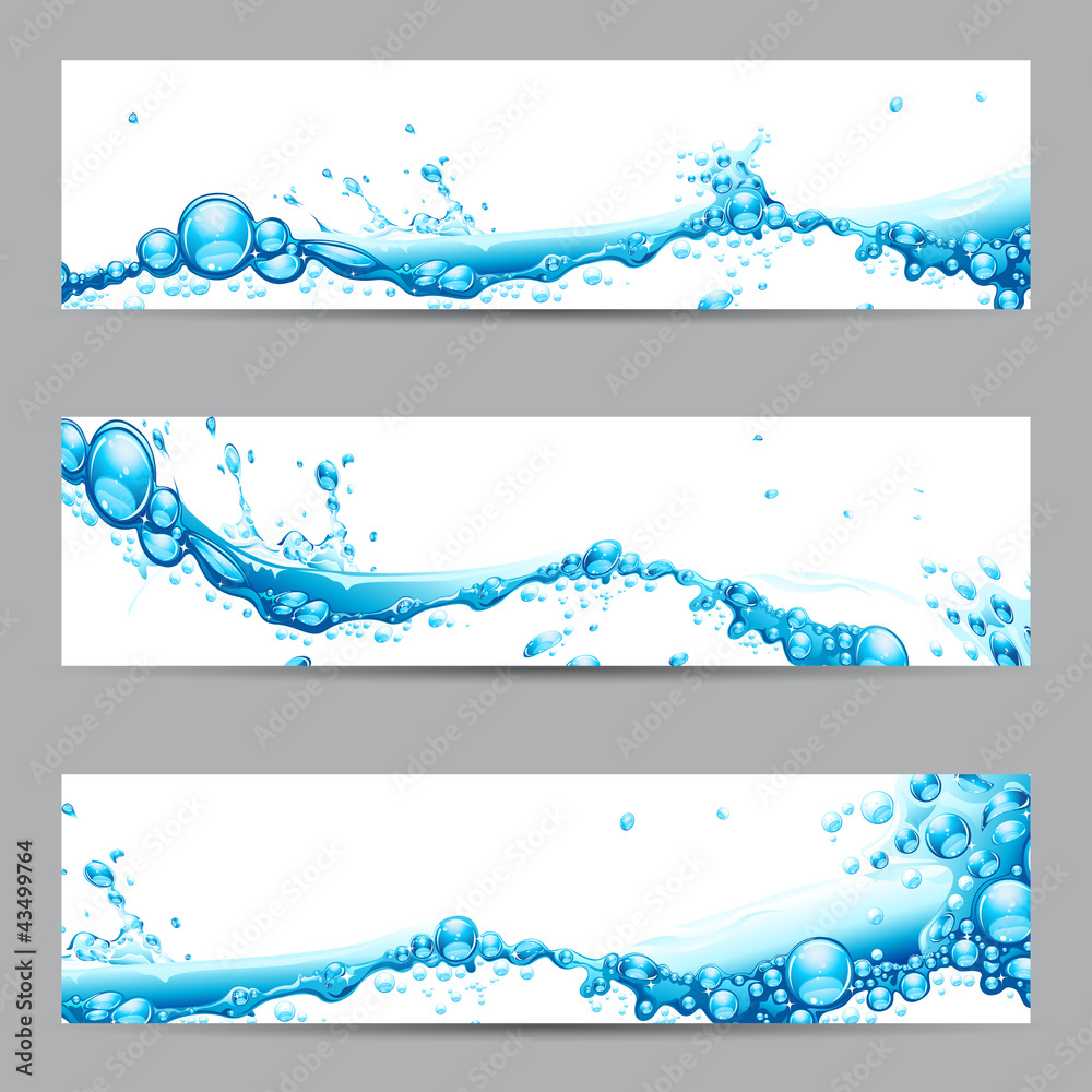 Water Splash Banner Stock Vector | Adobe Stock