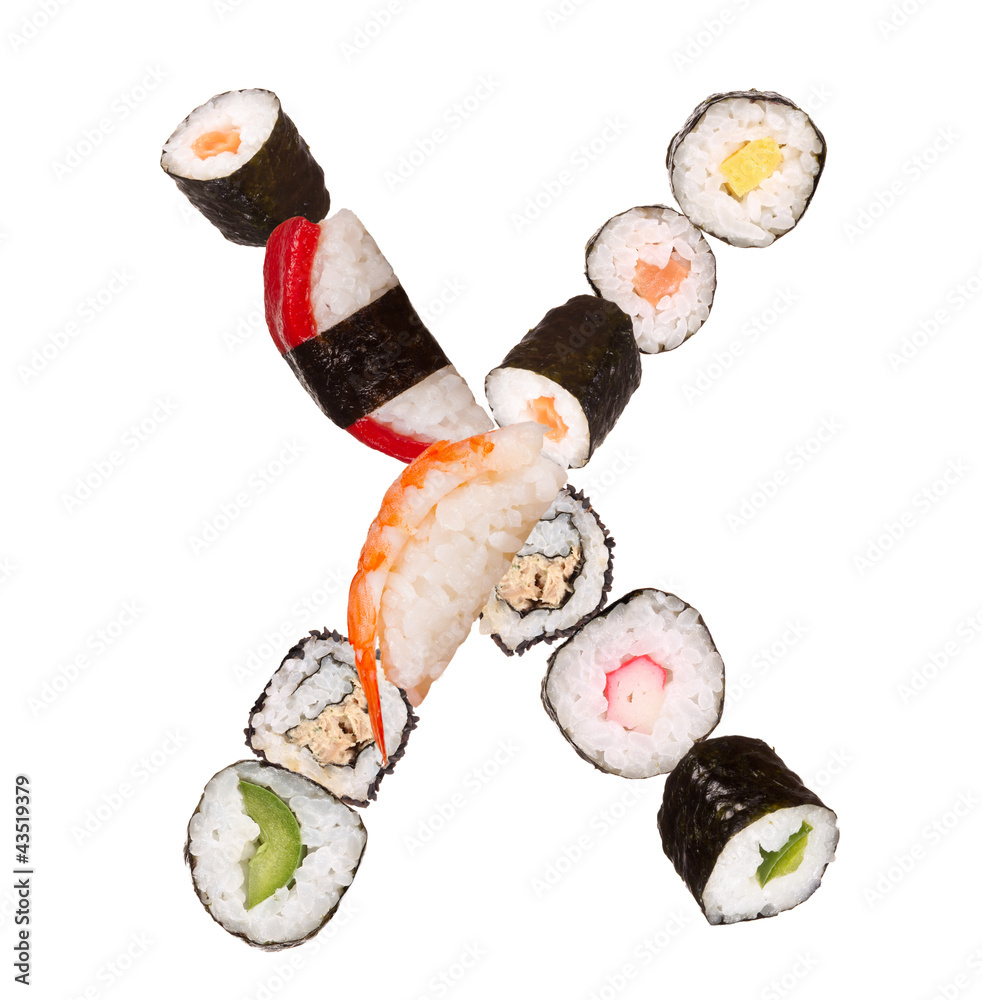 Sushi alphabet letter isolated on white background Stock Photo | Adobe ...