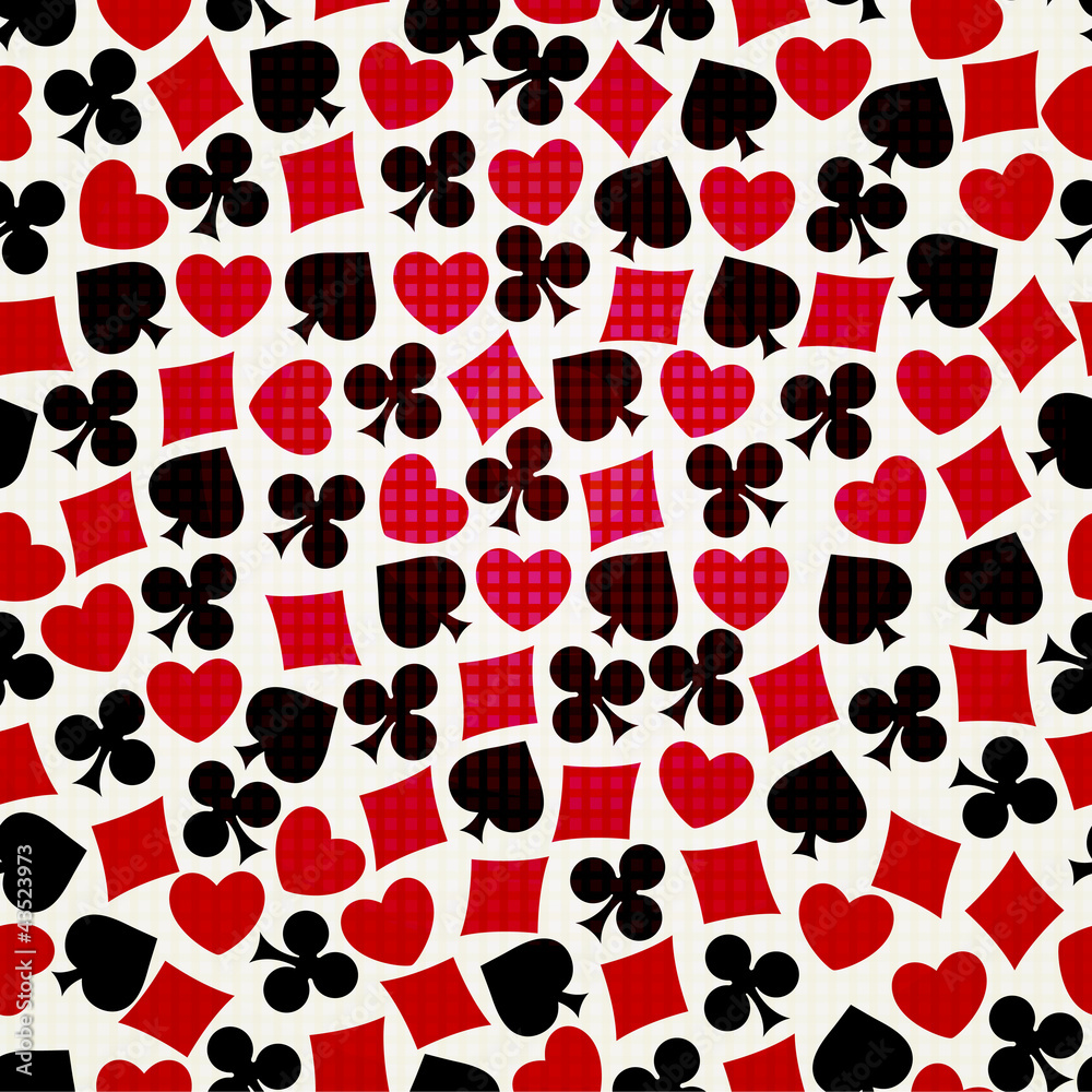 Seamless background playing card suits Stock Vector | Adobe Stock
