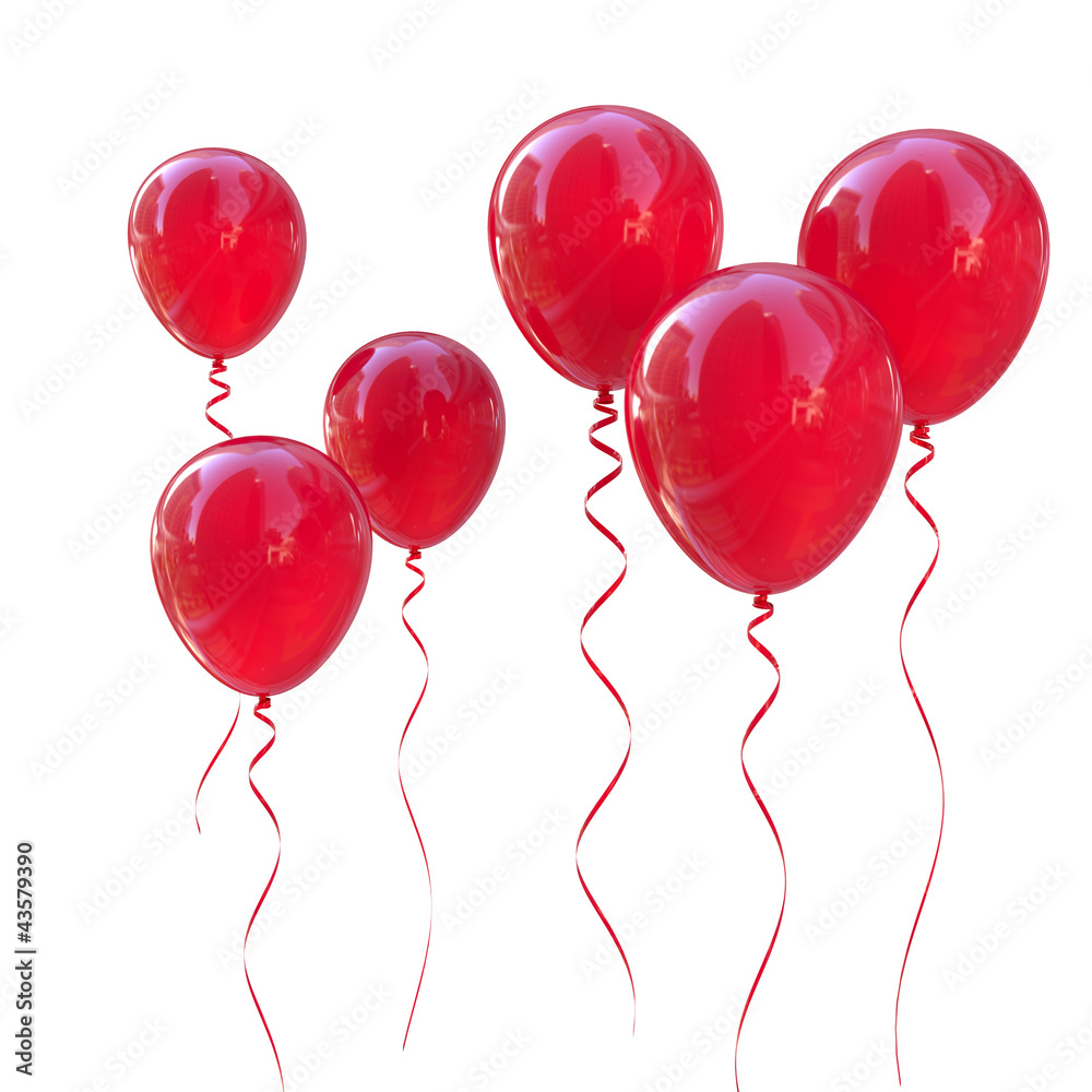 Rote Luftballons Stock-Illustration | Adobe Stock
