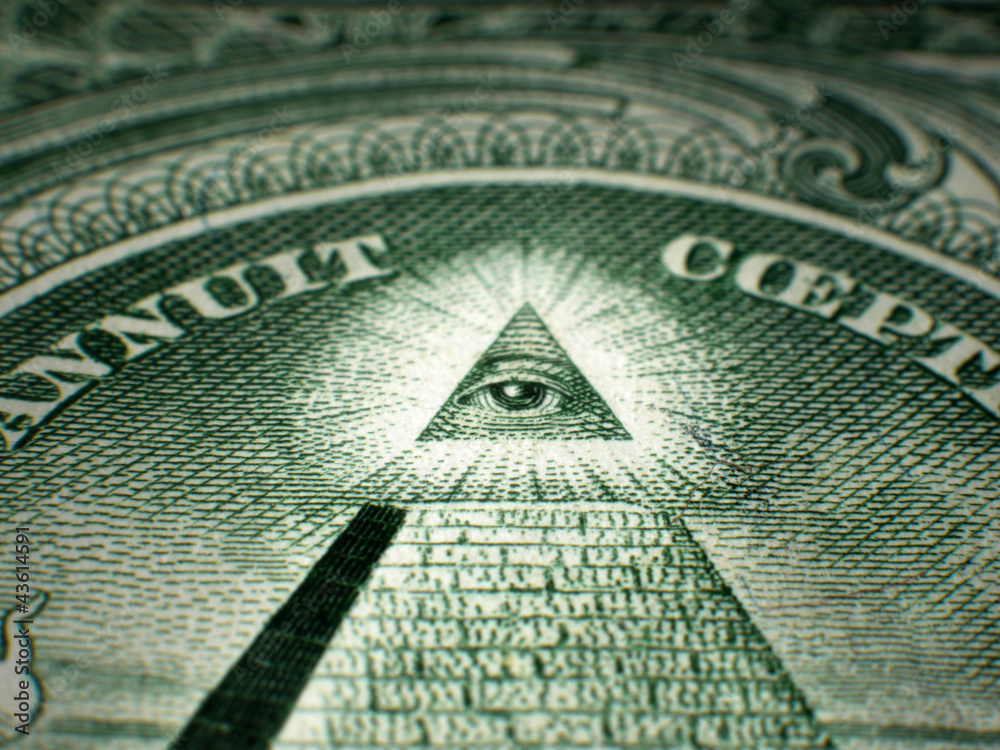 Masonic All Seeing Eye On One Dollar Bill Stock Photo | Adobe Stock